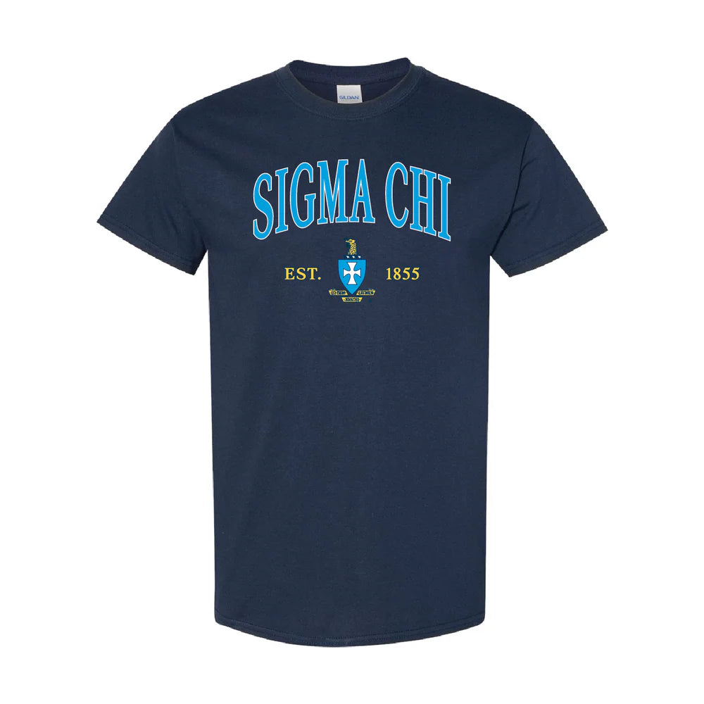 Sigma Chi Vintage Coat of Arms T-Shirt (Navy) – The Sigma Chi Store